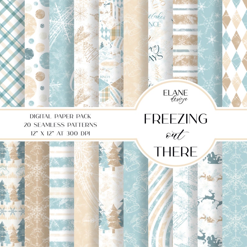 Winter Digital Paper, Snowflake Seamless File, Winter Scrapbook Kit ...