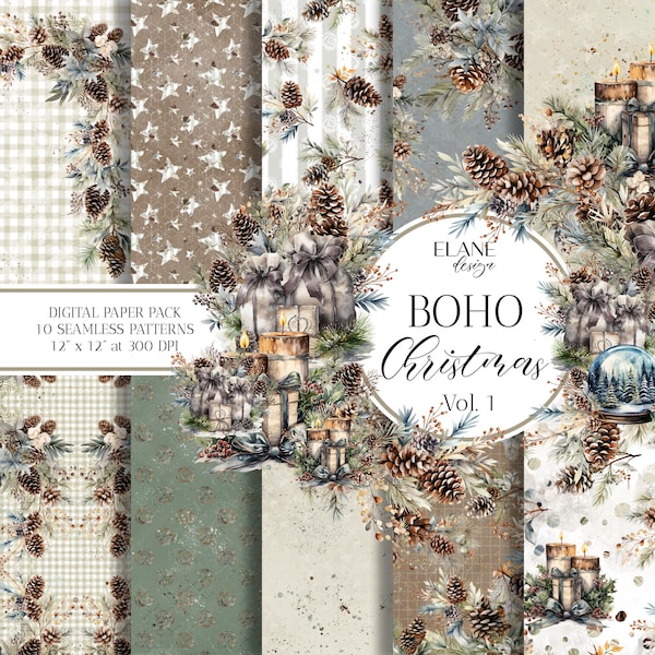 Floral Digital Paper, Flower Seamless Pattern, Wedding Digital Paper ...