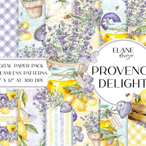 Lavender Digital Paper Purple Yellow Background Lemon - Etsy