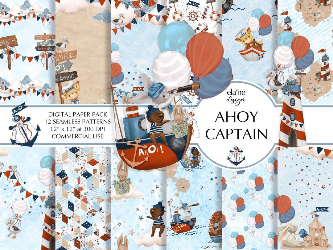 Sea Digital Paper Beach Seamless File Nautical Digital - Etsy