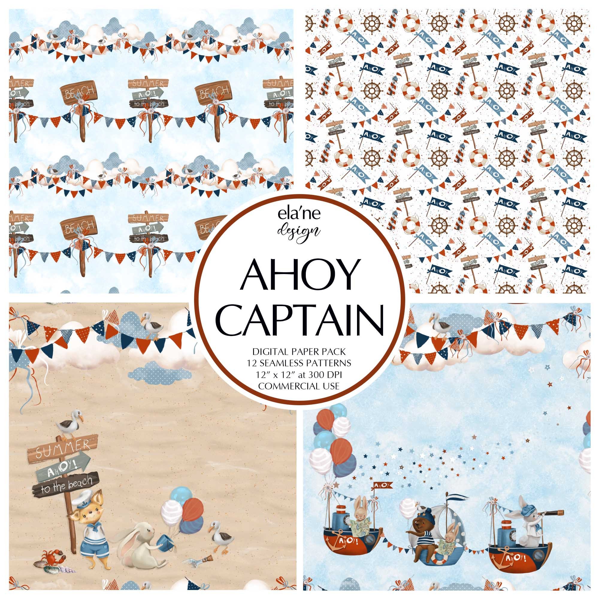 Sea Digital Paper, Beach Seamless File, Nautical Digital Paper, Sea ...