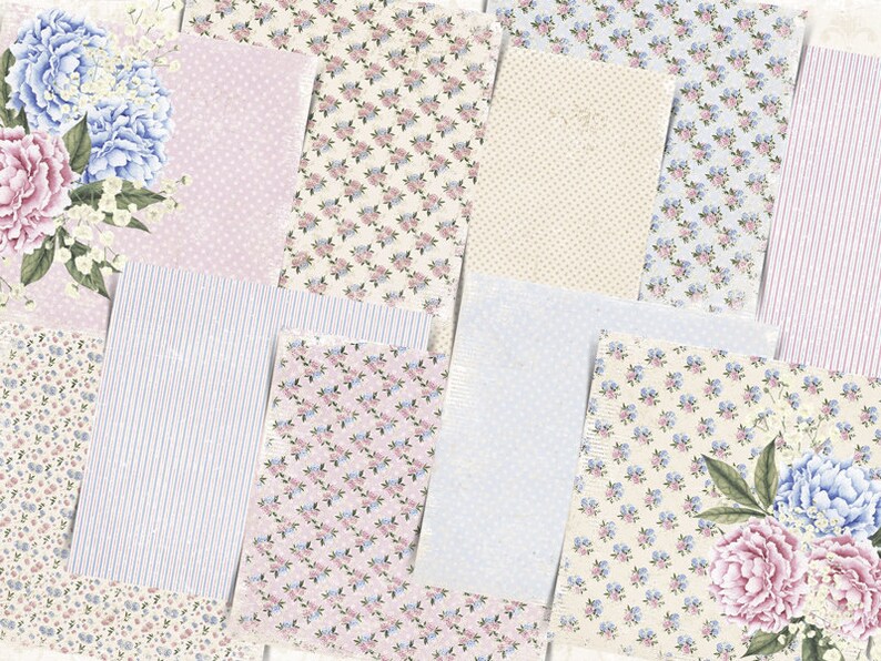 Baby Digital Paper, Vintage Baby Scrapbook Kit, Teddy Bear Watercolor ...