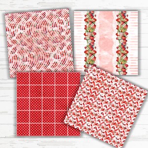 Strawberry Digital Paper, Summer Seamless Pattern, Fruit Digital Paper ...