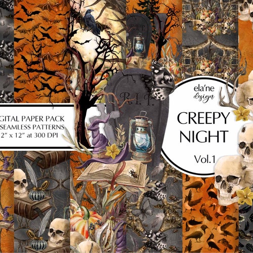 Seamless Teal Gothic Digital Paper Skull Damask Halloween - Etsy