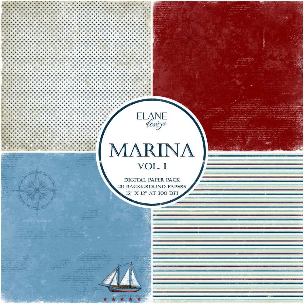 Sea Digital Paper Nautical Scrapbook Paper Marine Scrapbook - Etsy