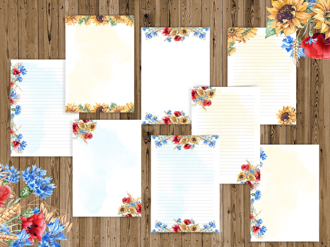 Printable Stationery Paper, Floral Stationery Set, Printable Writing ...