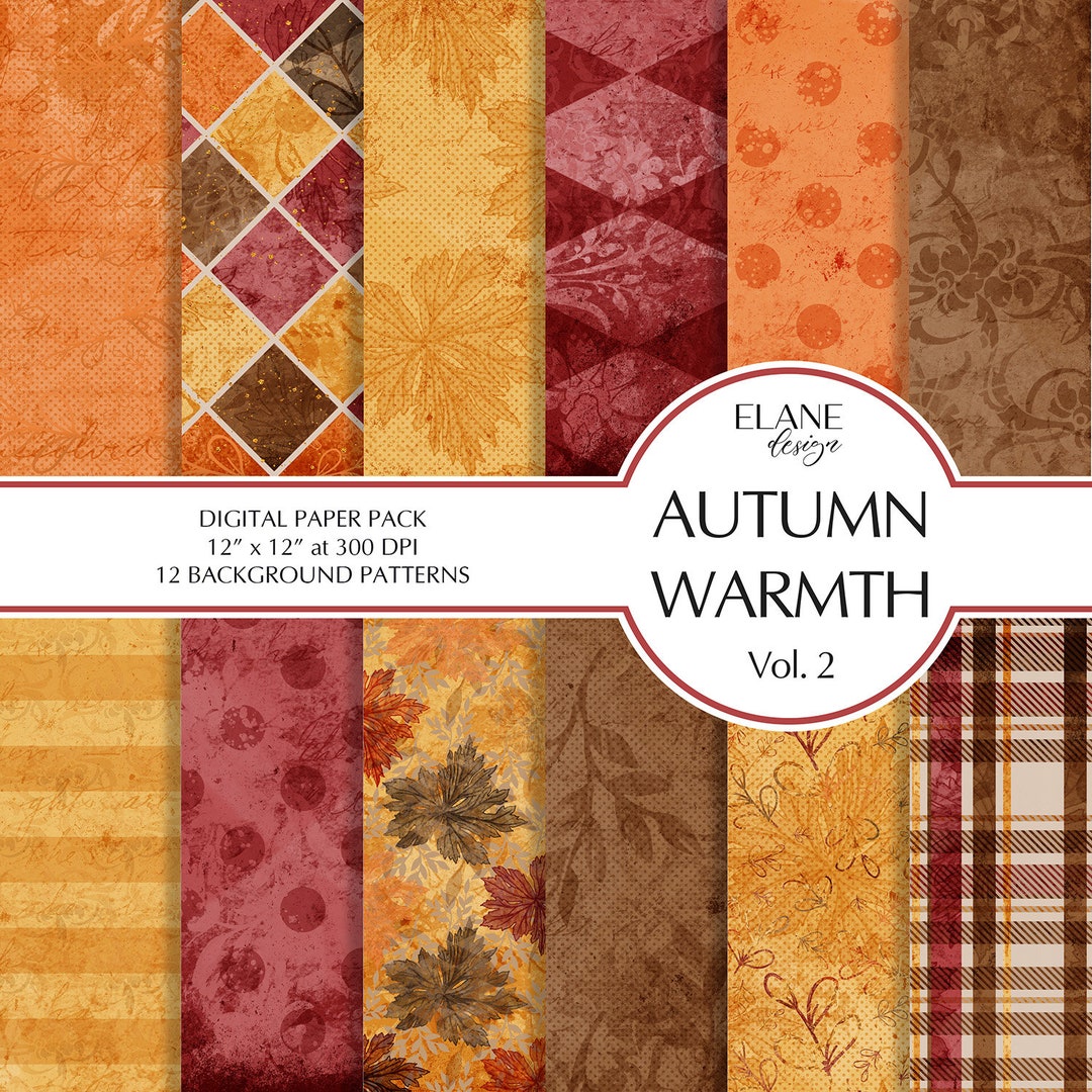 Fall Digital Paper, Autumn Scrapbook, Fall Scrapbook Paper, Autumn ...