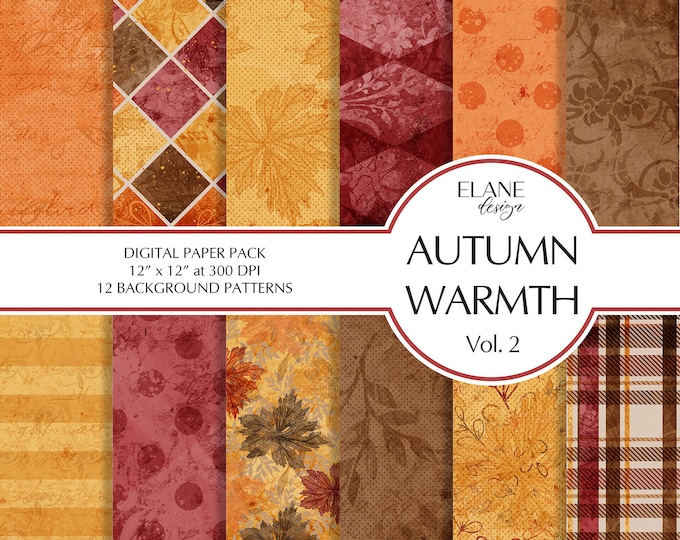 Fall Digital Paper, Autumn Scrapbook, Fall Scrapbook Paper, Autumn ...