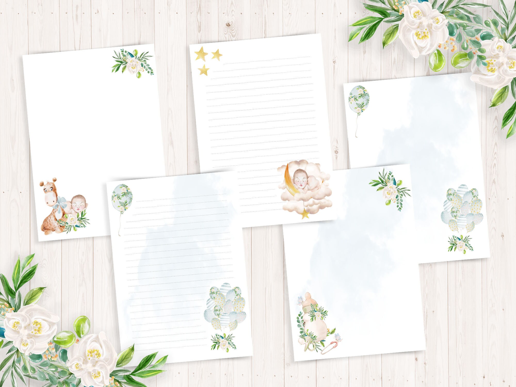Baby Stationery, Printable Stationery for Kids, Baby Journal Printable ...