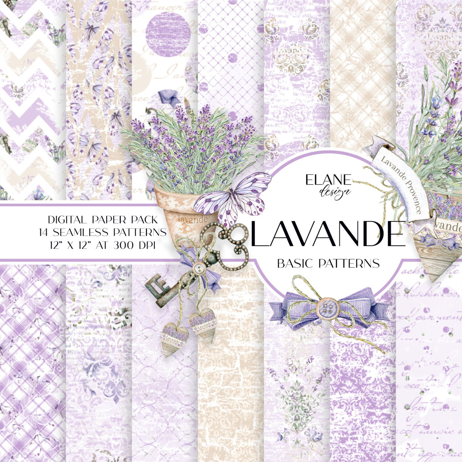 Lavender Digital Paper Purple Scrapbook Paper Seamless - Etsy