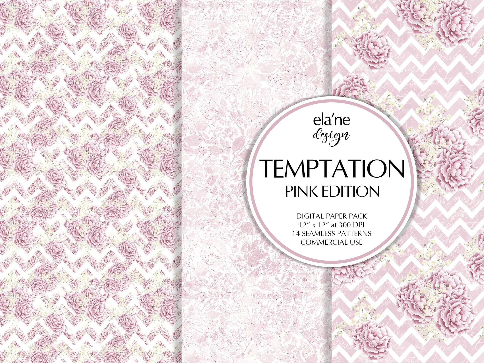 Wedding Digital Paper Seamless Flower Pattern Blush Floral - Etsy