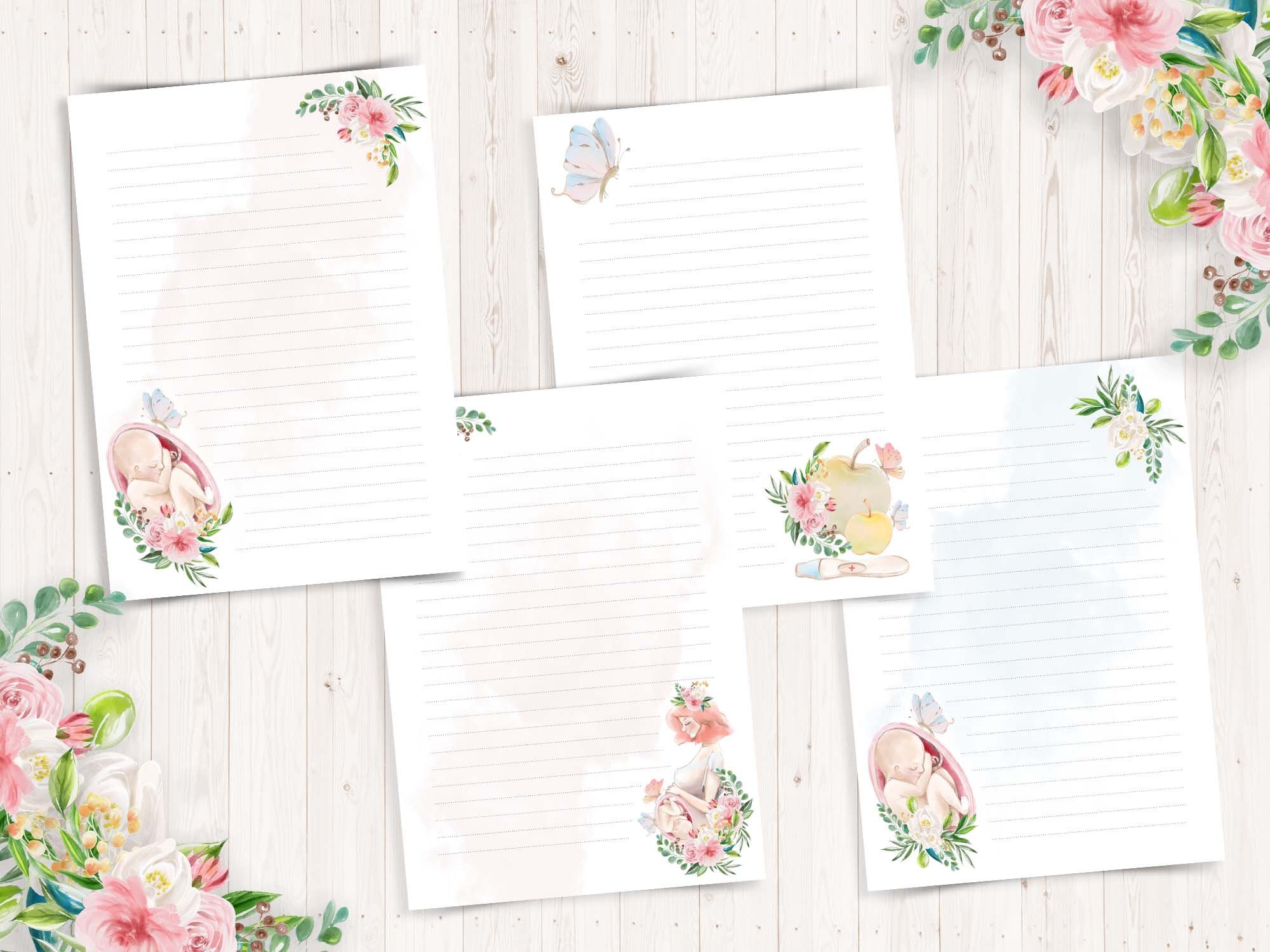 Mom to Be Printable Stationery, Printable Pregnancy Journal, Baby ...