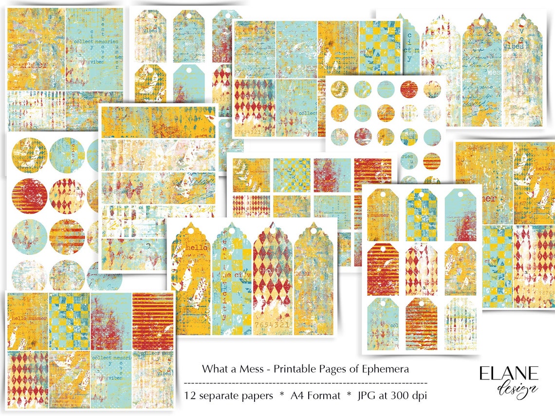 Printable Ephemera, Junk Journal Ephemera Digital, Printable Bookmarks ...