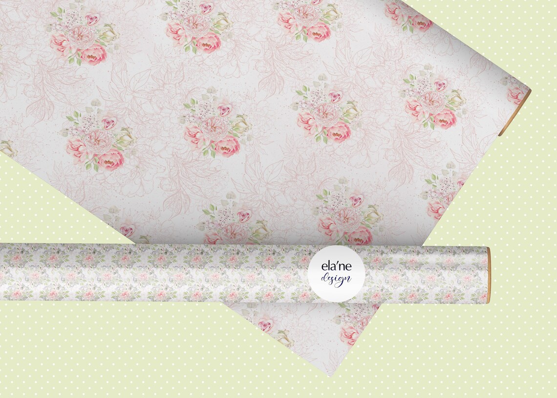 Floral Digital Paper Flower Seamless Pattern Wedding Digital | Etsy