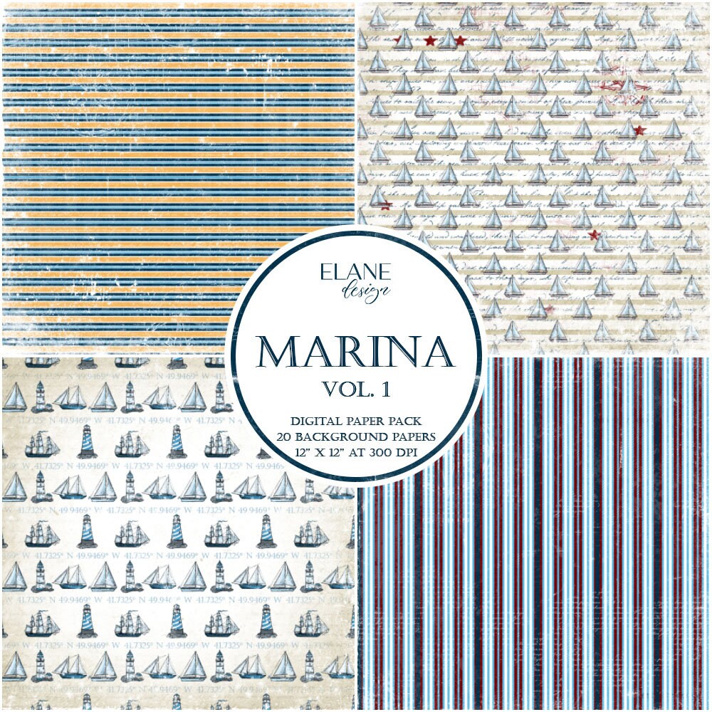 Sea Digital Paper Nautical Scrapbook Paper Marine Scrapbook - Etsy