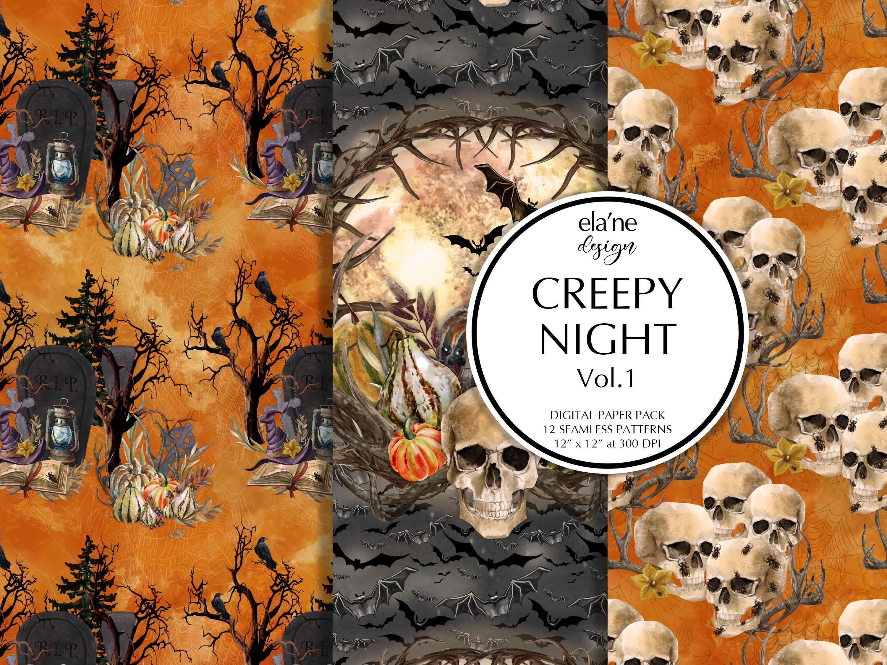 Halloween Digital Paper Skull Seamless Pattern Gothic - Etsy