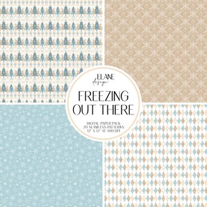 Winter Digital Paper, Snowflake Seamless File, Winter Scrapbook Kit ...