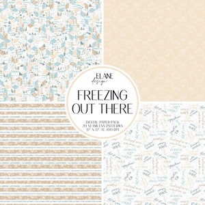 Winter Digital Paper, Snowflake Seamless File, Winter Scrapbook Kit ...