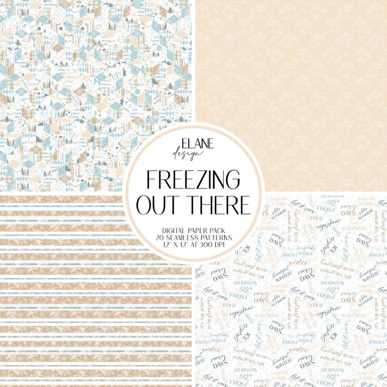 Winter Digital Paper, Snowflake Seamless File, Winter Scrapbook Kit ...
