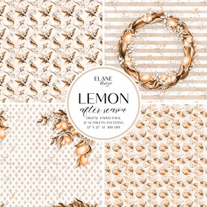 Lemon Digital Paper, Lemon Digital Download, Citron Print, Seamless ...