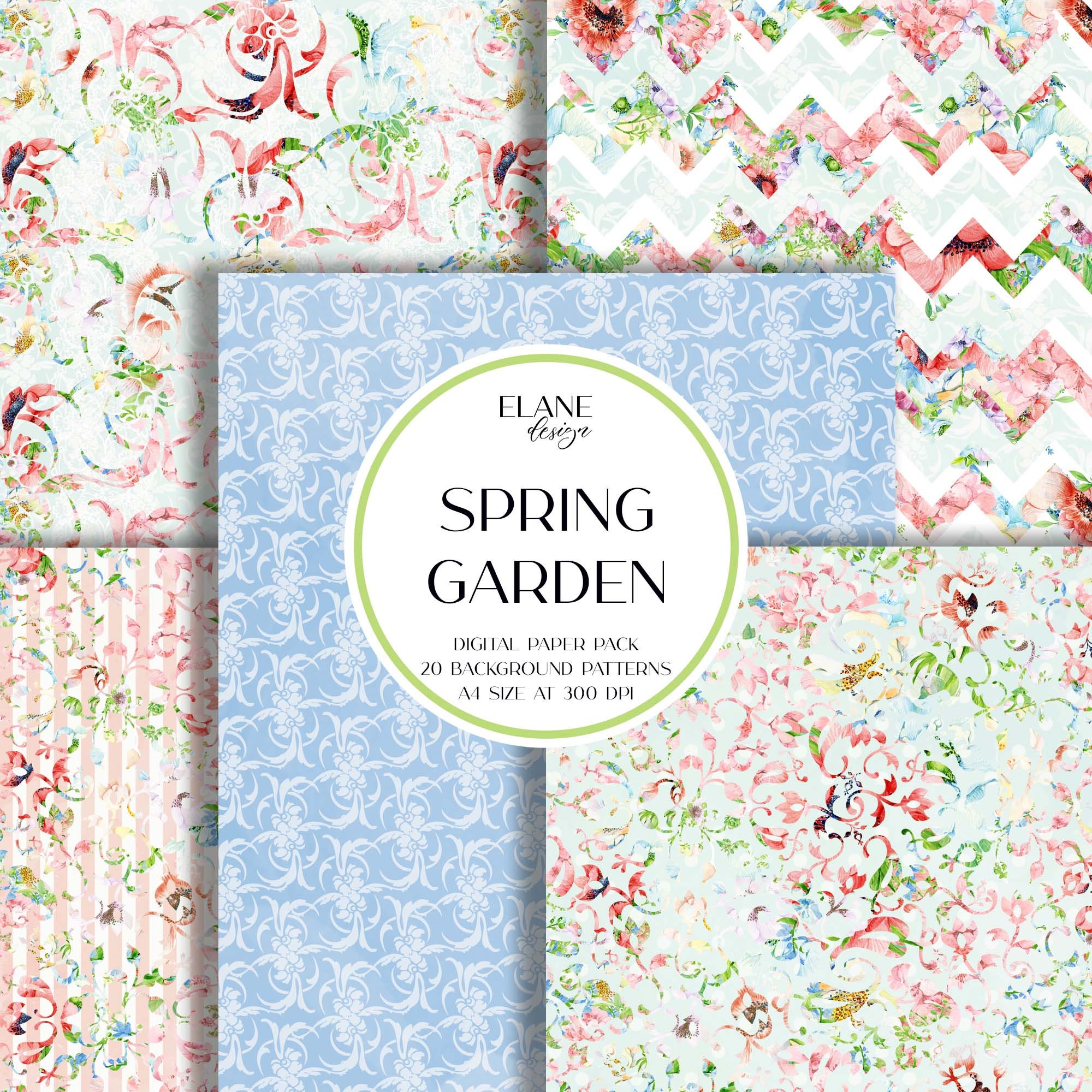 Spring Floral Digital Paper, Printable Junk Journal Paper, Watercolor ...