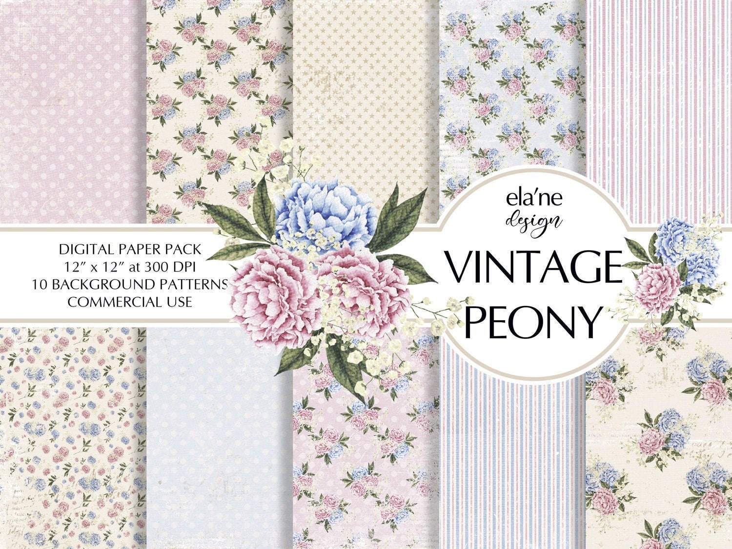 Baby Digital Paper, Vintage Baby Scrapbook Kit, Teddy Bear Watercolor ...