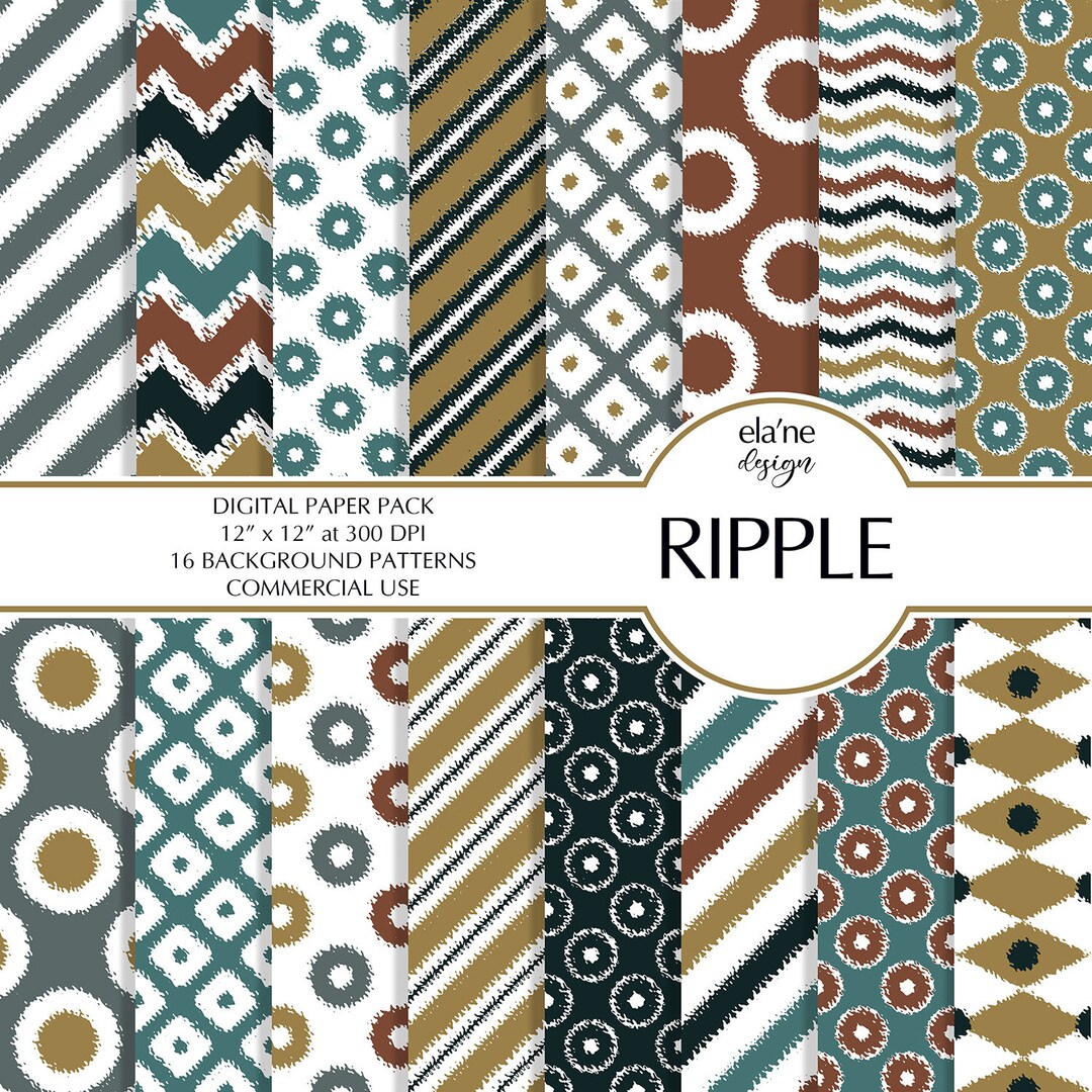 Masculine Digital Paper, Retro Designs, Digital Paper for Man, Ripple ...