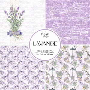 Lavender Digital Paper, Purple Floral Seamless File, Provence Lavender ...