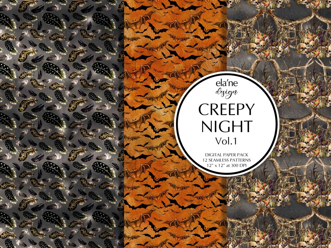 Halloween Digital Paper Skull Seamless Pattern Gothic - Etsy