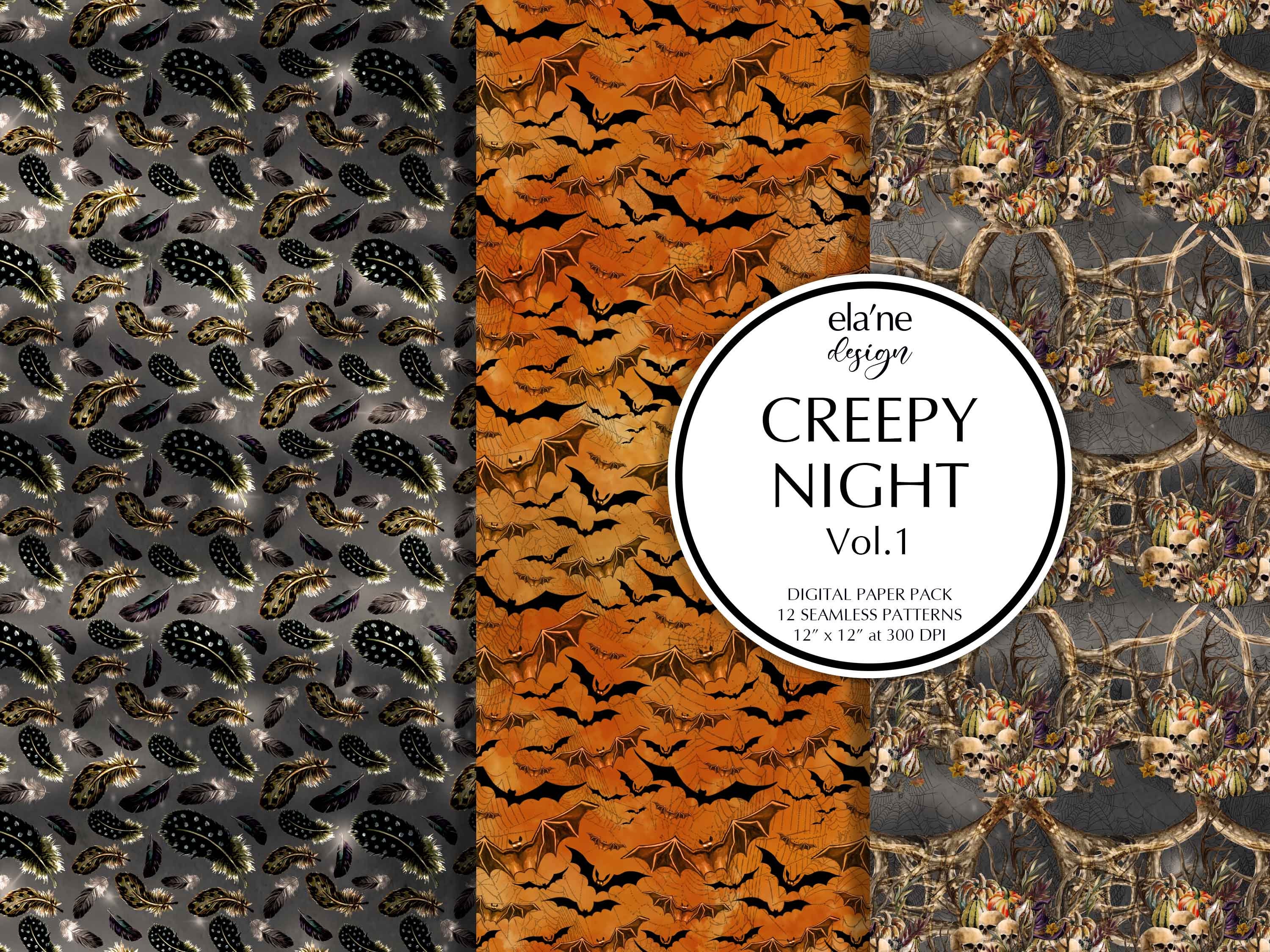 Halloween Digital Paper, Skull Seamless Pattern, Gothic Pattern ...