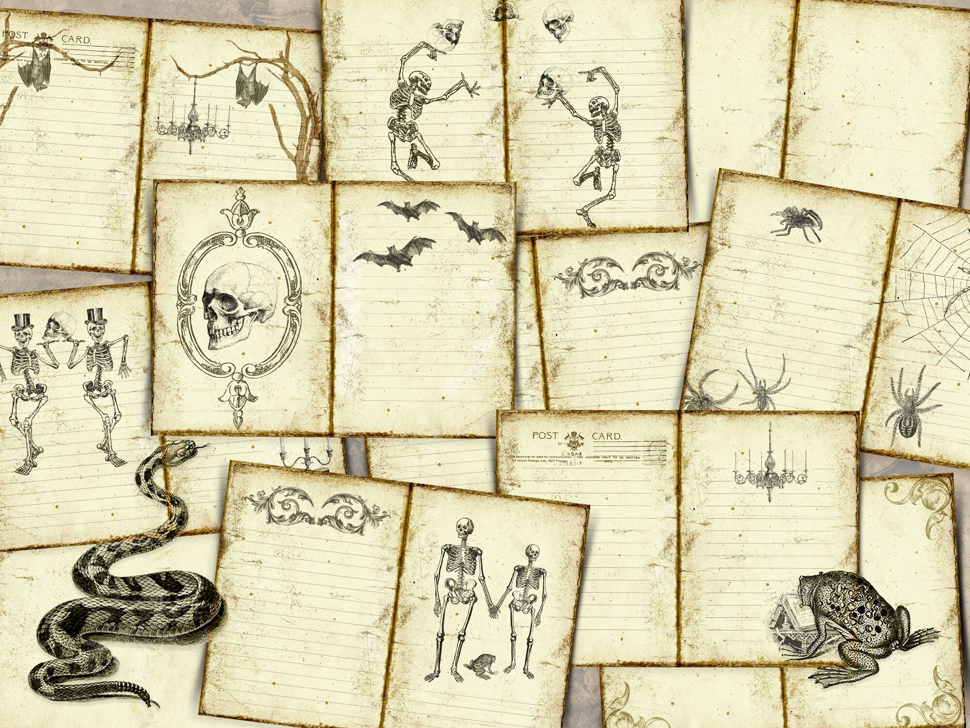 Halloween Junk Journal Printable Pages, Vintage Halloween Digital Paper ...