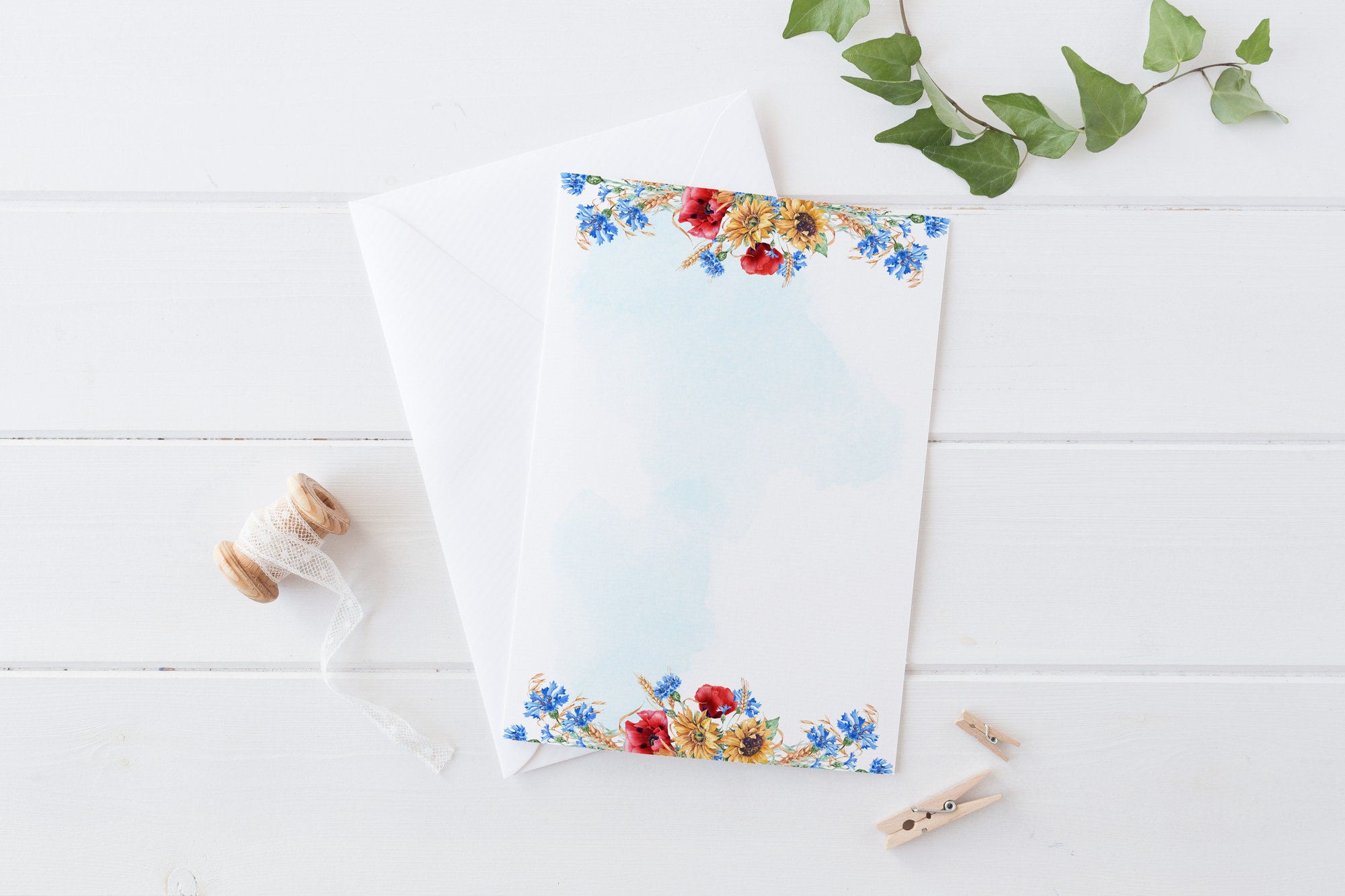 Printable Stationery Paper, Floral Stationery Set, Printable Writing ...