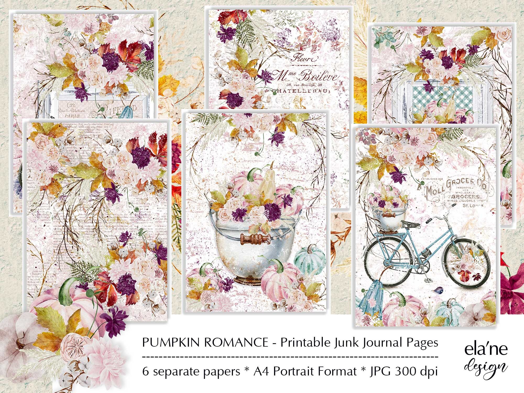 Printable Junk Journal Pages Fall Journal Kit Autumn - Etsy
