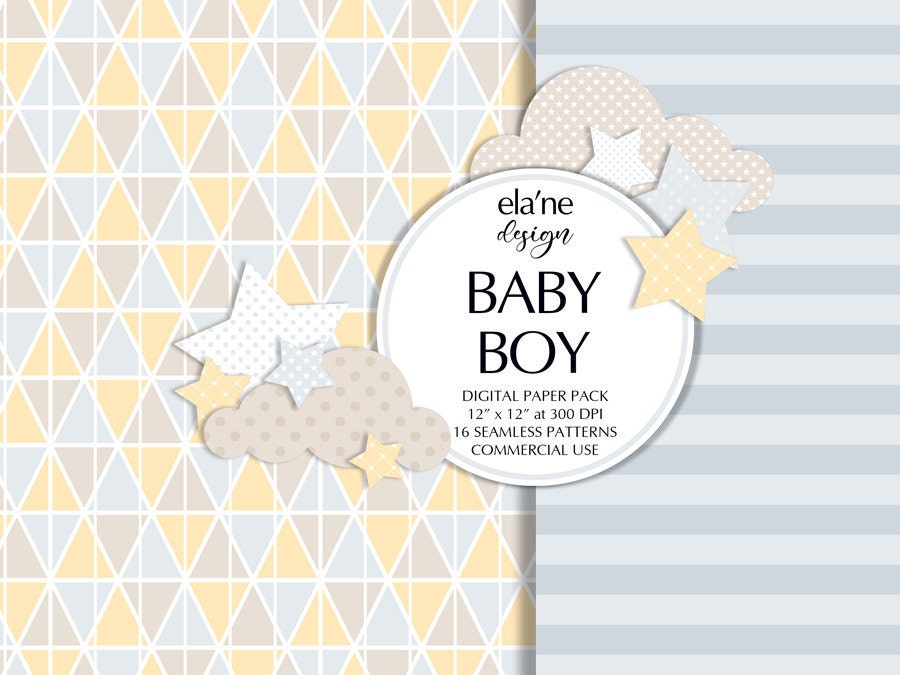 Baby Boy Digital Paper Baby Scrapbook Paper Sweet Baby Blue | Etsy
