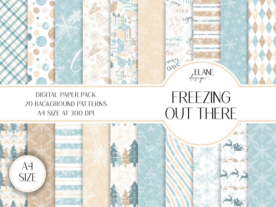 Winter Digital Paper, Snowflakes Background, Winter Scrapbook Pages ...