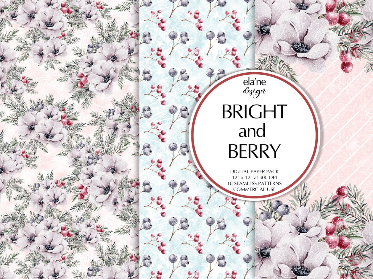 Pink Christmas Digital Paper Winter Seamless Pattern - Etsy