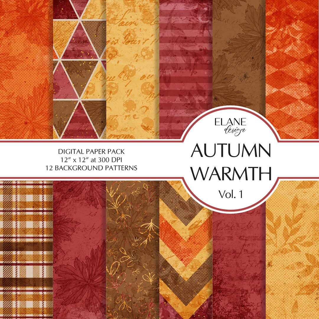 Fall Digital Paper, Autumn Scrapbook, Fall Scrapbook Paper, Autumn ...