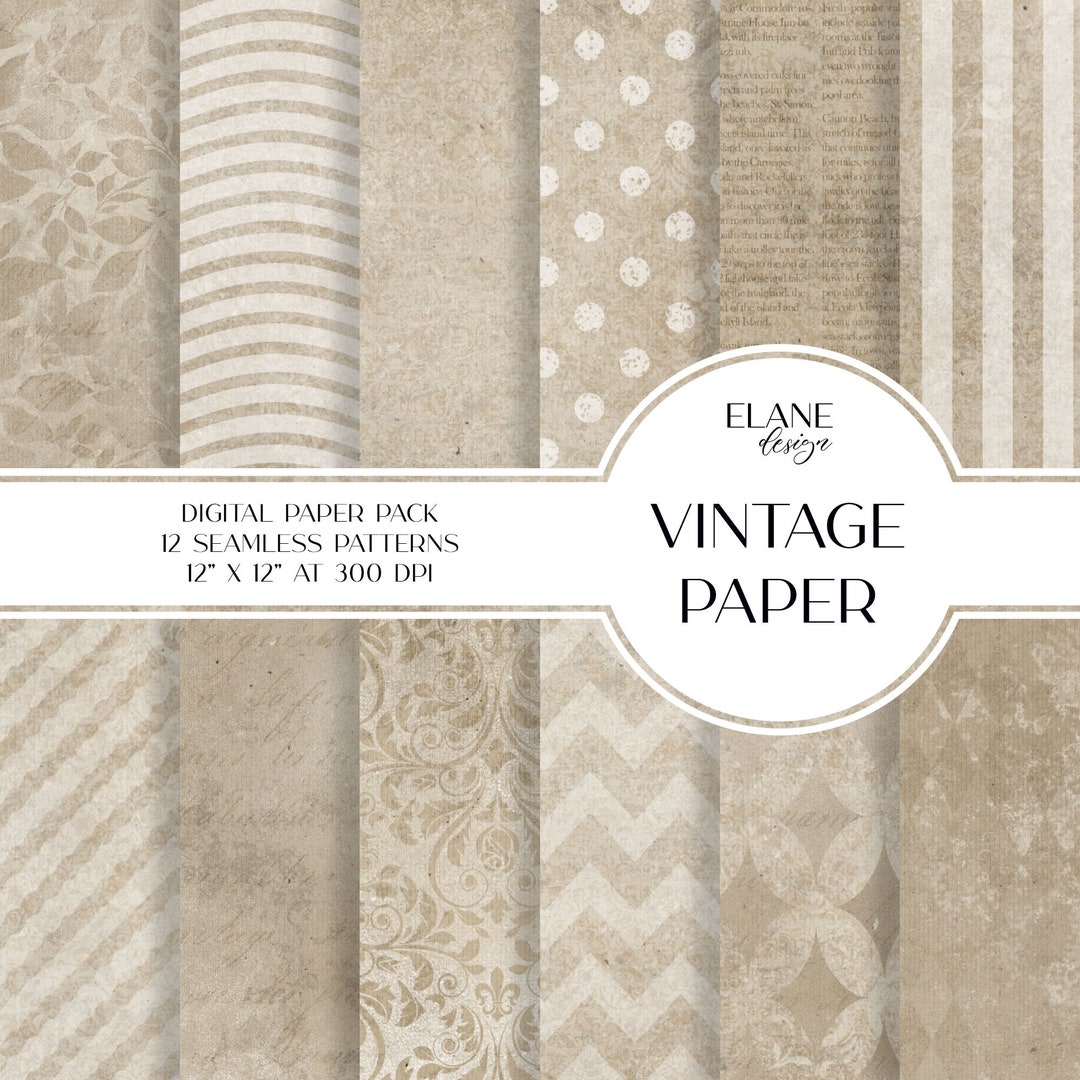 Kraft Digital Paper, Damask Seamless Pattern, Vintage Seamless File ...