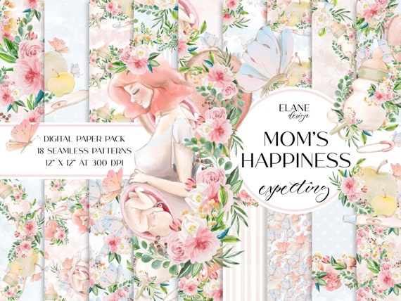 Mom to Be Digital Paper Pregnancy Scrapbook Paper Maternity - Etsy