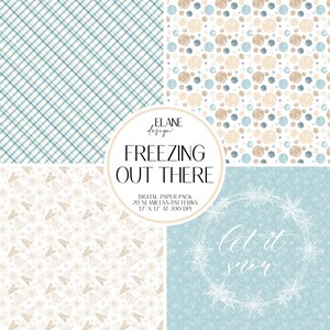 Winter Digital Paper, Snowflake Seamless File, Winter Scrapbook Kit ...
