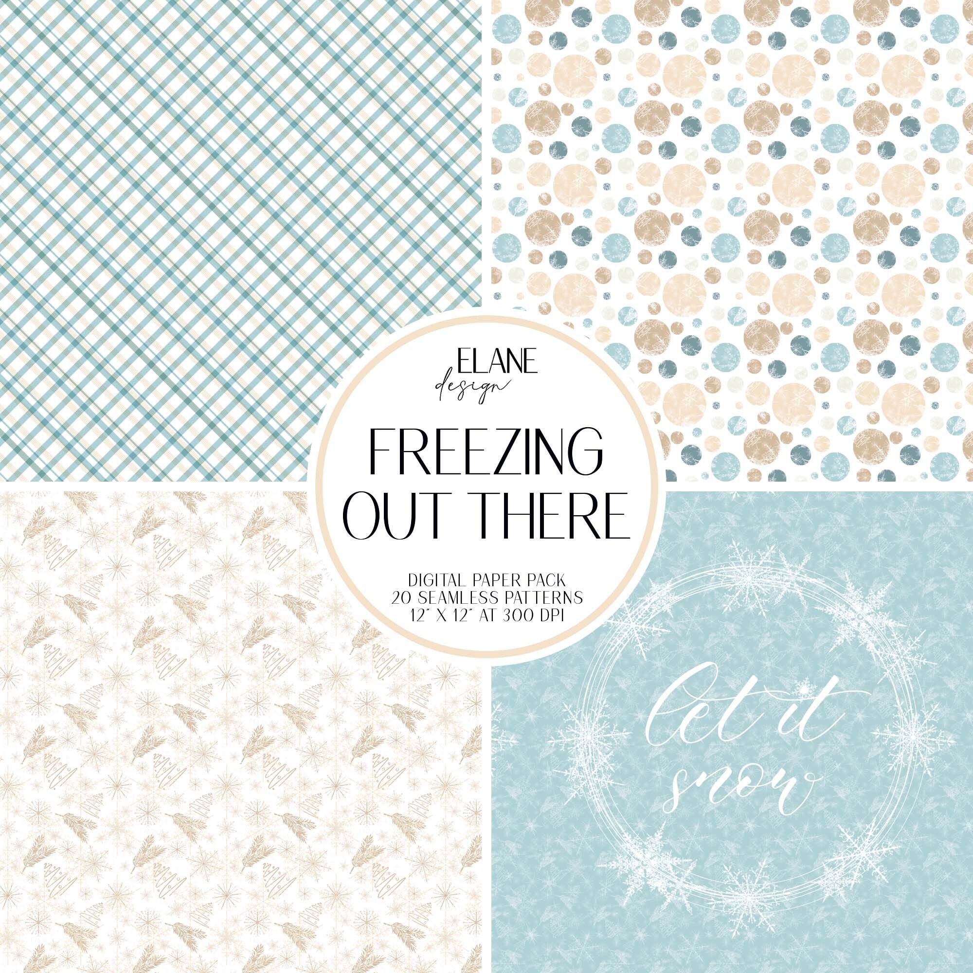 Winter Digital Paper, Snowflake Seamless File, Winter Scrapbook Kit ...