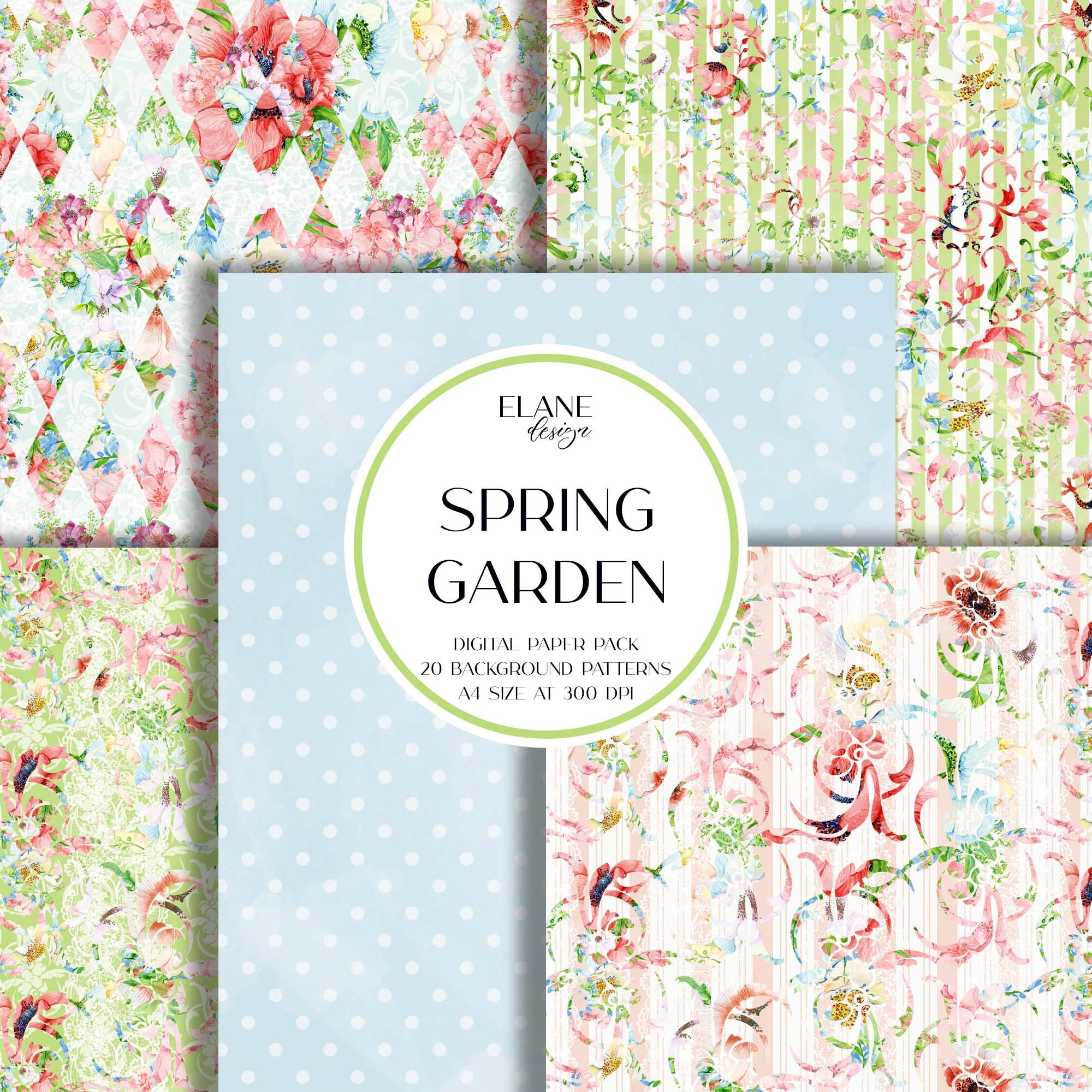 Spring Floral Digital Paper, Printable Junk Journal Paper, Watercolor ...