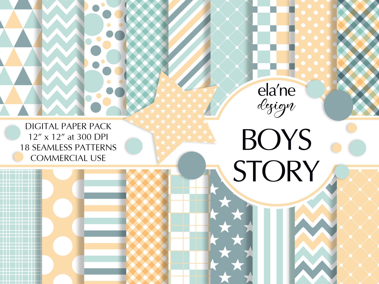 Baby Boy Digital Paper Boy Seamless File Printable Scrapbook - Etsy