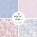 Peony Digital Paper, Floral Seamless File, Wedding Digital Paper, Blue ...