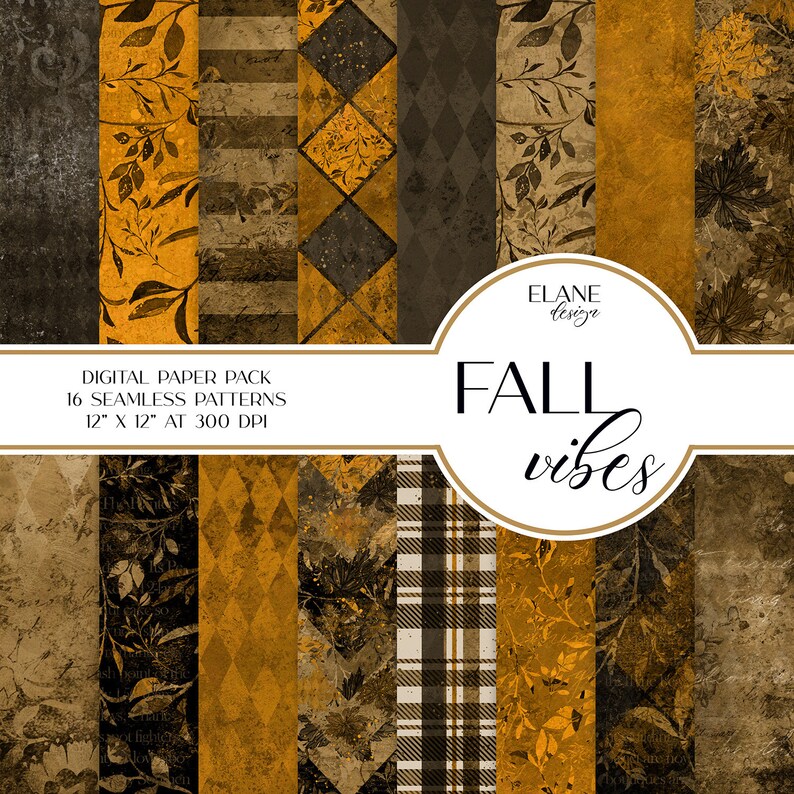 Fall Digital Paper Autumn Scrapbook Paper Fall Leaves - Etsy