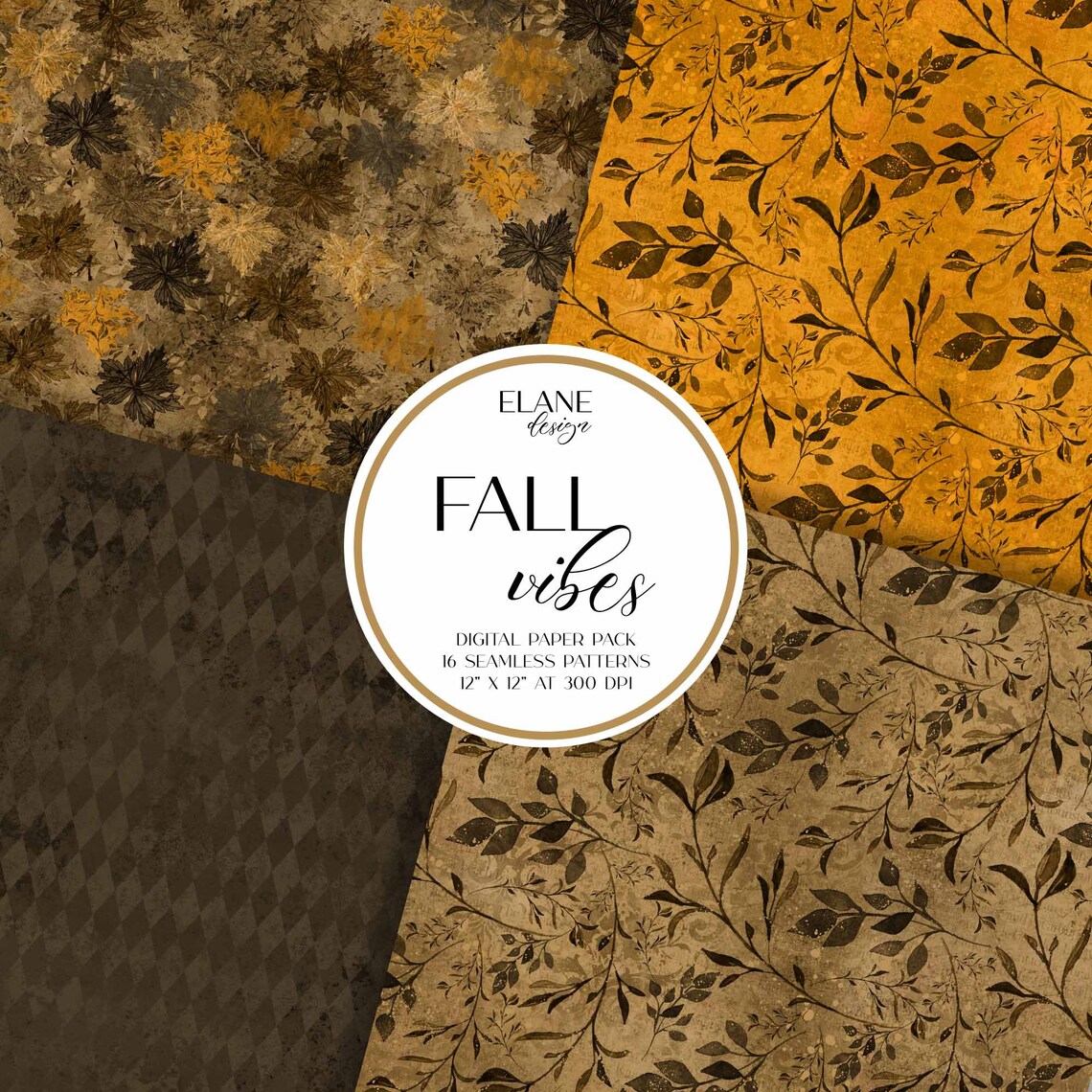 Fall Digital Paper Autumn Scrapbook Paper Fall Leaves - Etsy