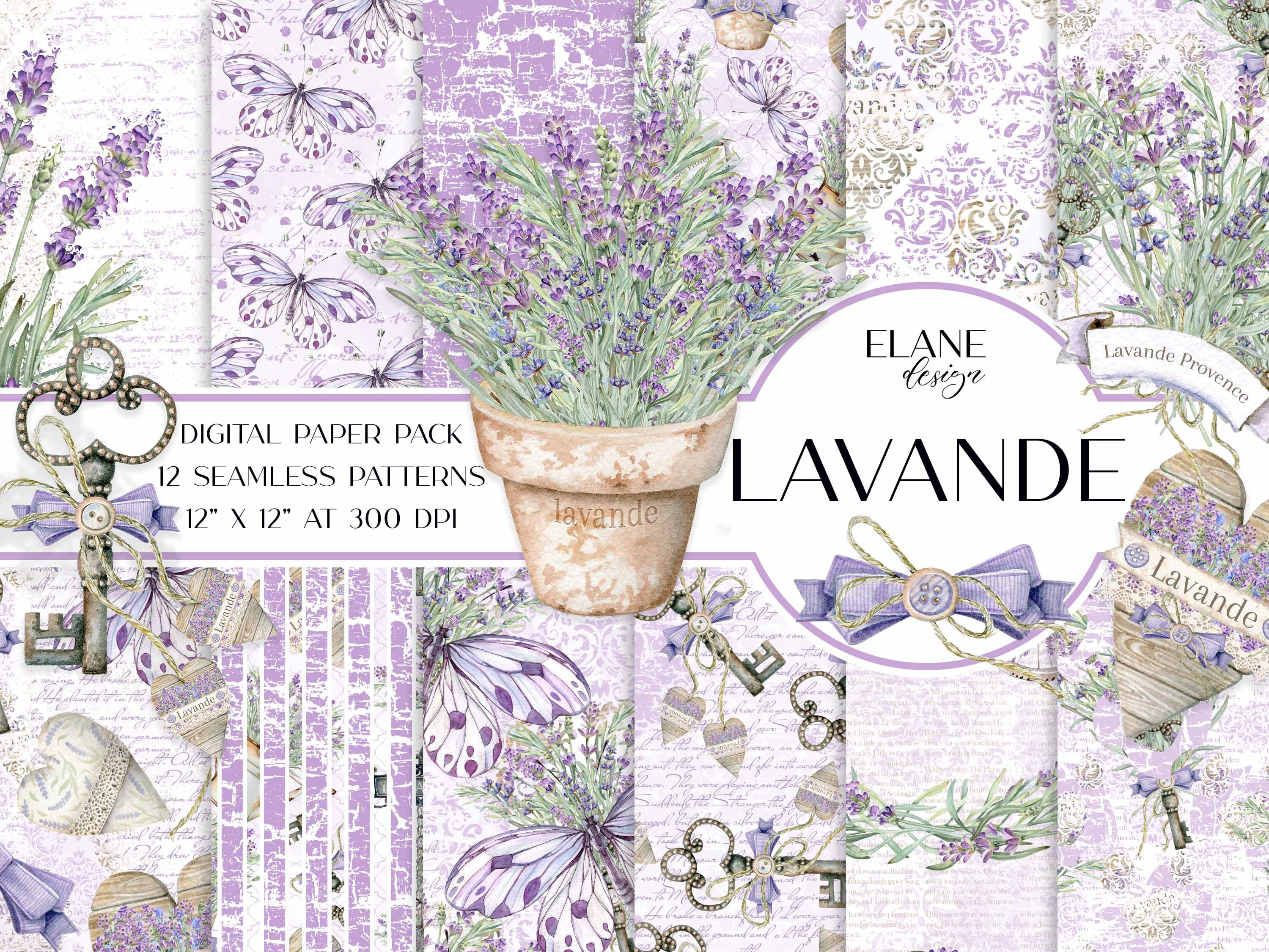 Lavender Digital Paper Purple Floral Seamless File Provence - Etsy