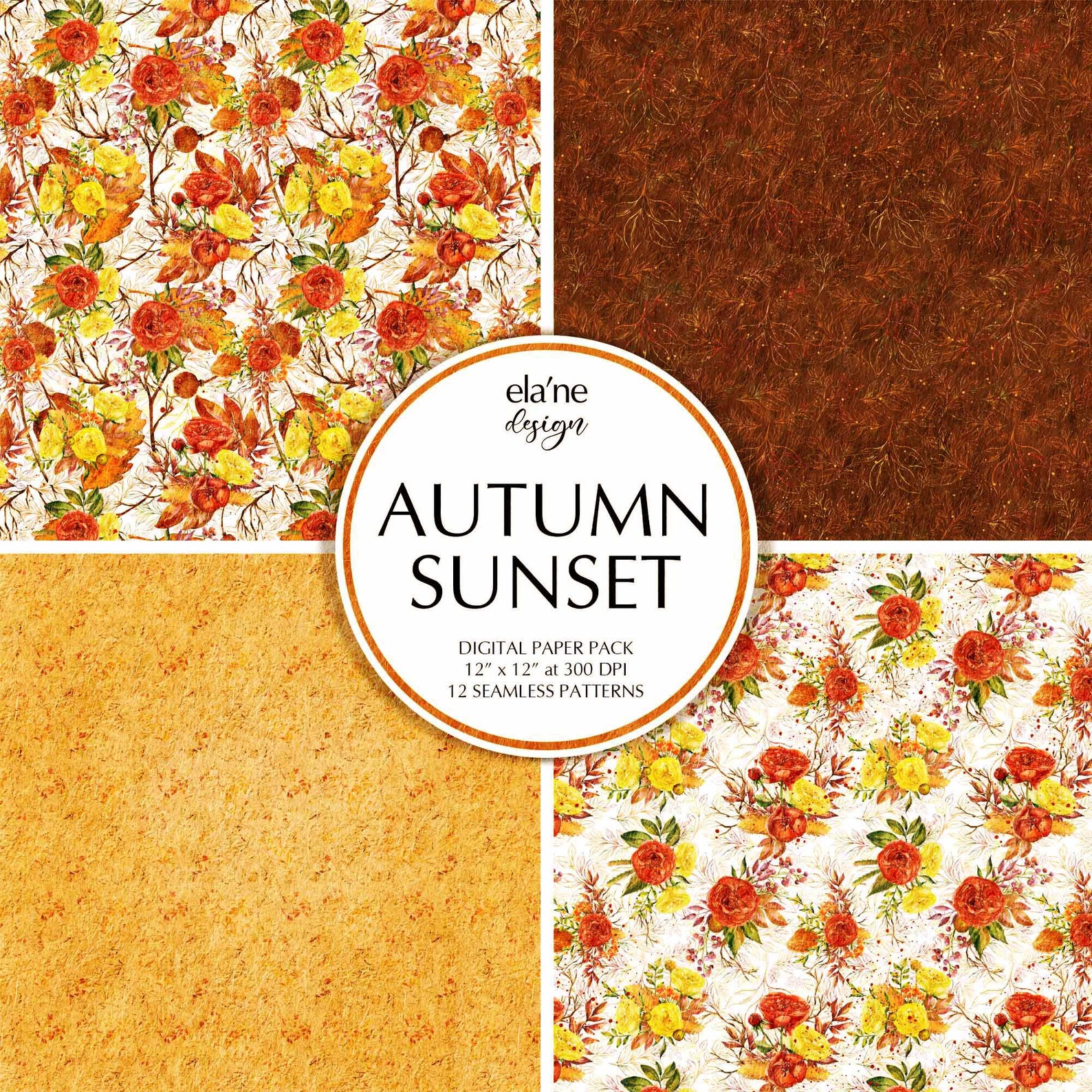 Fall Digital Paper Autumn Scrapbook Paper Watercolor Fall - Etsy