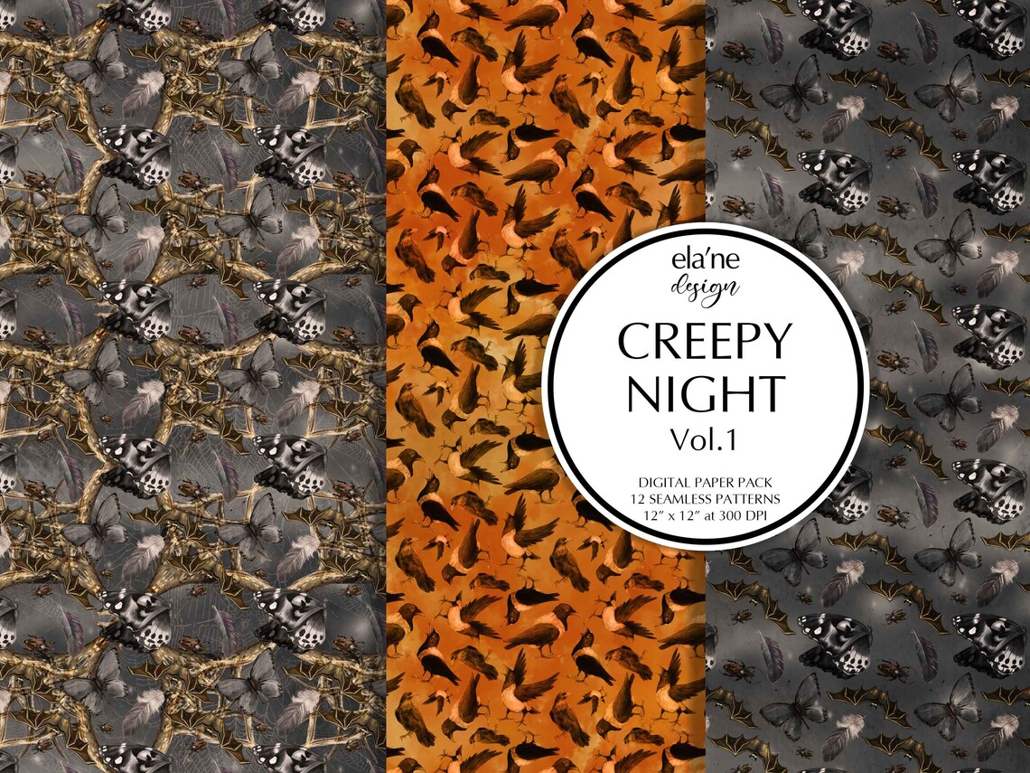 Halloween Digital Paper Skull Seamless Pattern Gothic - Etsy