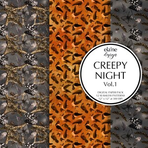 Halloween Digital Paper, Skull Seamless Pattern, Gothic Pattern ...